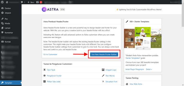 Astra Header Builder Not Showing Tidak Muncul Begini Cara Atasinya